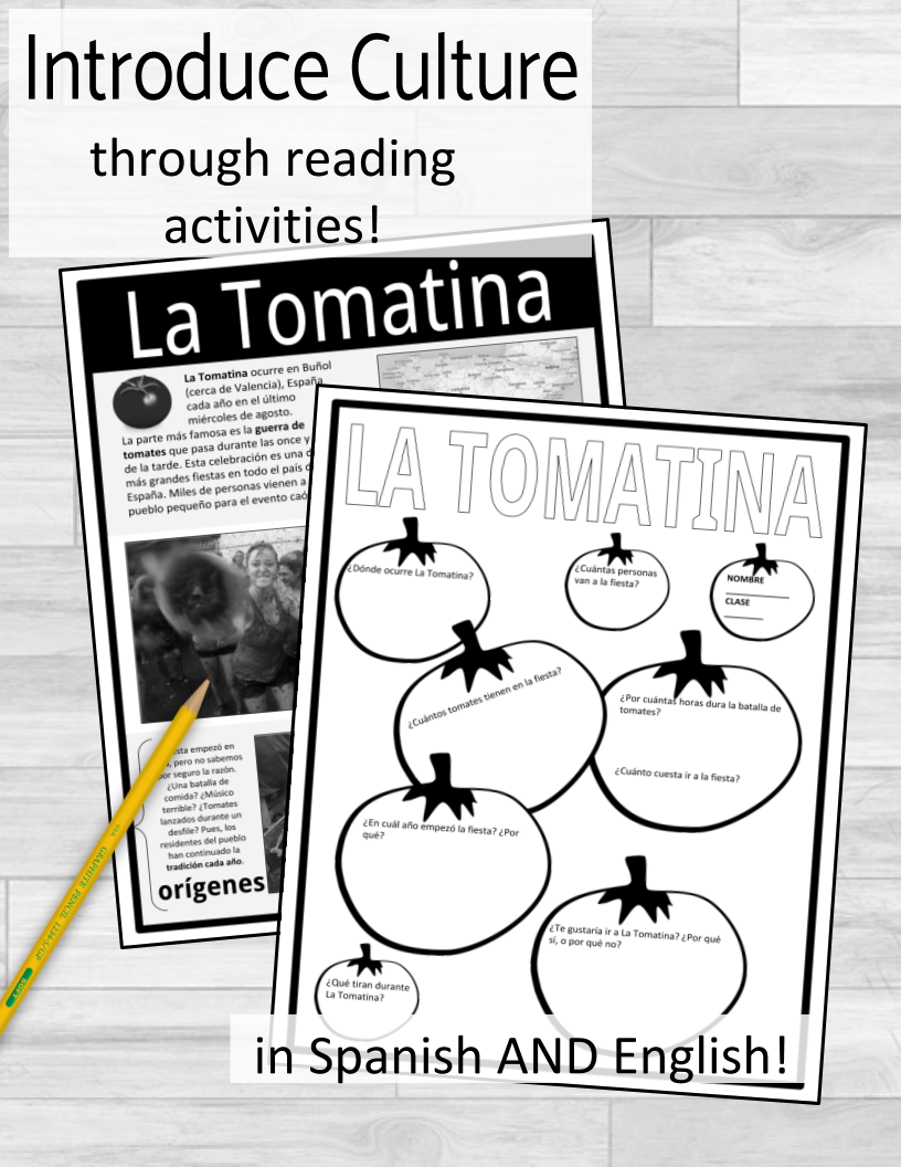 Cultural Reading Activity La Tomatina